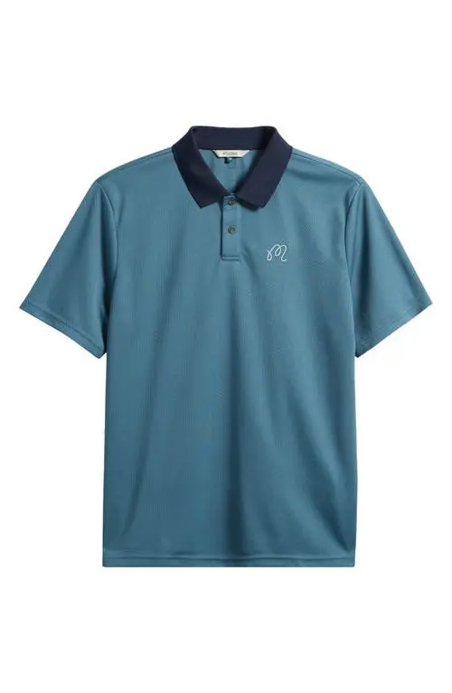 MALBON Fairway Hex Piqué Golf Polo - Slate
