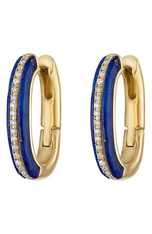 EDEN PRESLEY Diamond Pavé Elongated Hoop Earrings