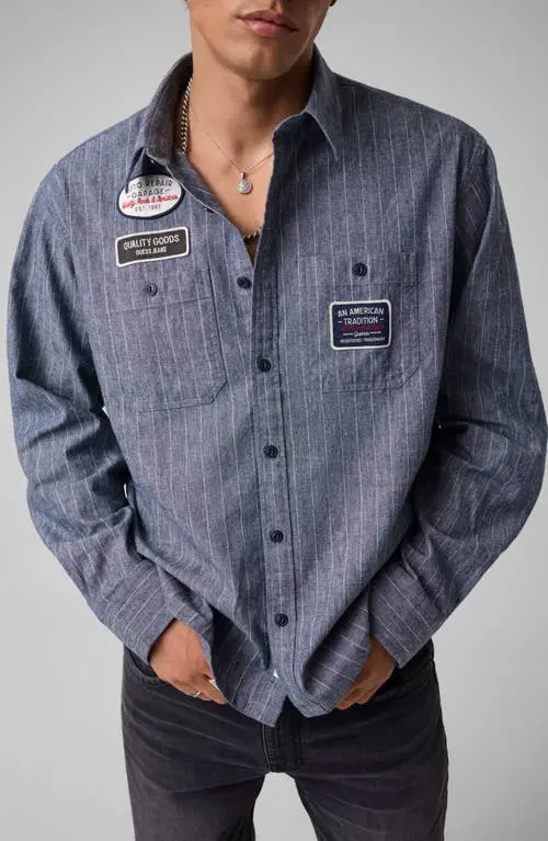 Guess Boxy Workwear Linen Blend Shirt