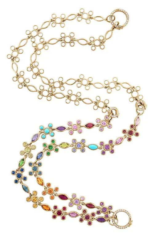 EDEN PRESLEY In Sync Gold Sapphire And Diamond Transformer Necklace - Rainbow