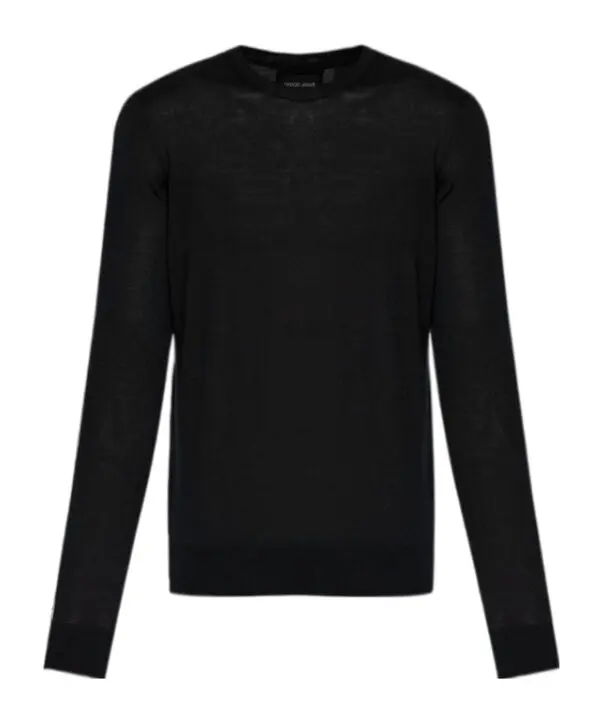 Giorgio Armani Long-sleeved Crewneck Jumper - Black