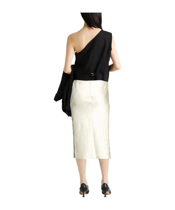 Sportmax Minimalist Satin Midi Skirt