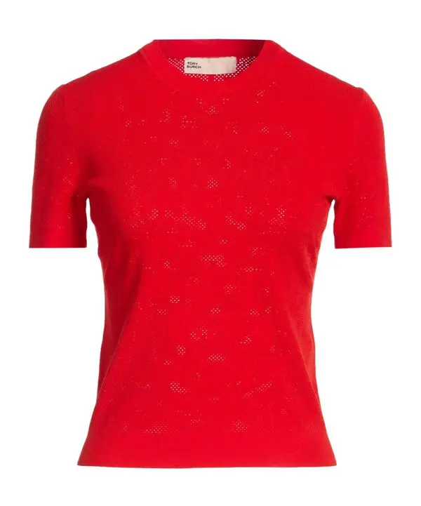 Tory Burch Minimalist Short-sleeve Knit Top
