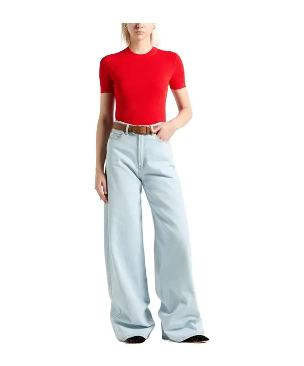 Tory Burch Minimalist Short-sleeve Knit Top
