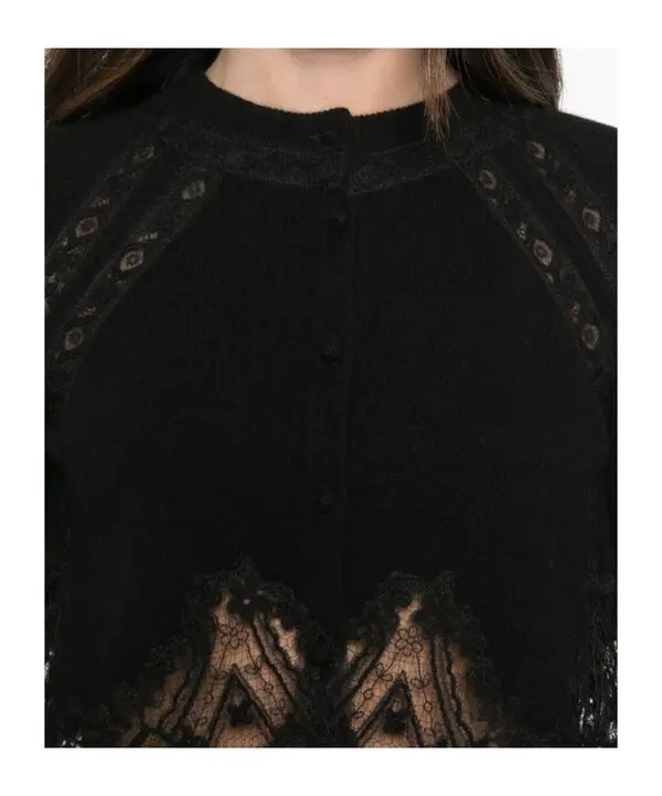 Ermanno Scervino Lace-trim Button-up Cardigan