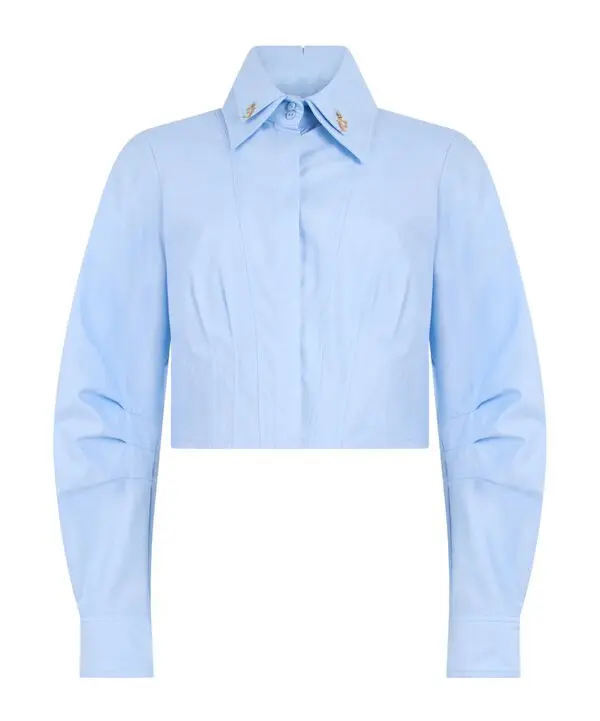 Elisabetta Franchi Long-sleeve Shirt With Snap Closures - Blue