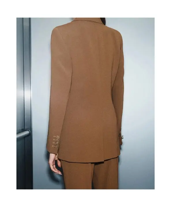 Marella Single-breasted Blazer - Brown