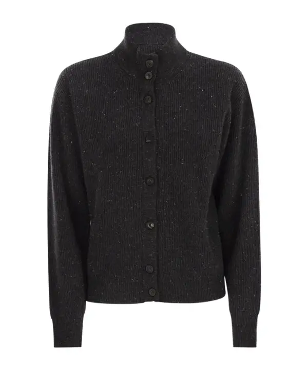 Peserico Button-front Long-sleeve Knit Cardigan
