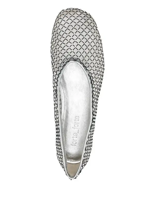 FORTE_FORTE Rhinestone Mesh Ballet Flats
