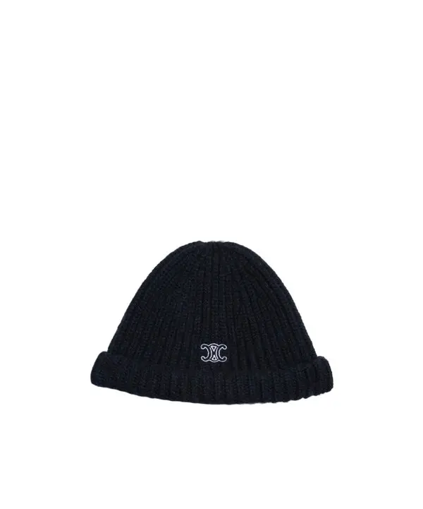 Celine Ribbed Cashmere Bucket - Navy