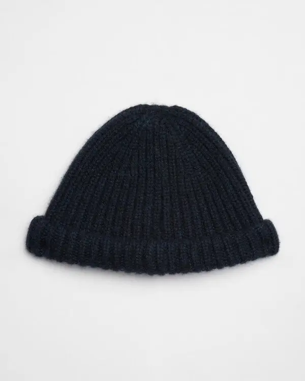 Celine Ribbed Cashmere Bucket - Navy