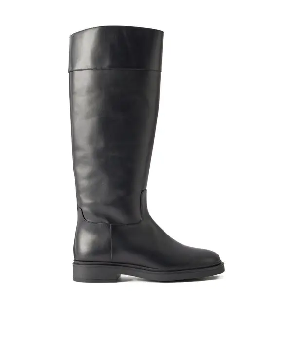 AQUAZZURA Leather Knee Boots - Black
