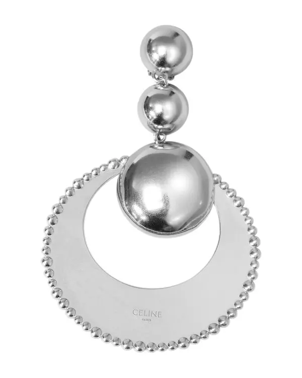 Celine Defilé Flat Earrings In Sterling - Silver