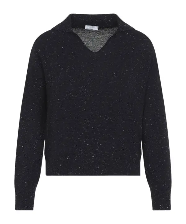 Peserico Lurex Collar Knitted Top - No