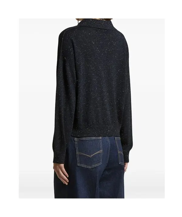 Peserico Lurex Collar Knitted Top - No