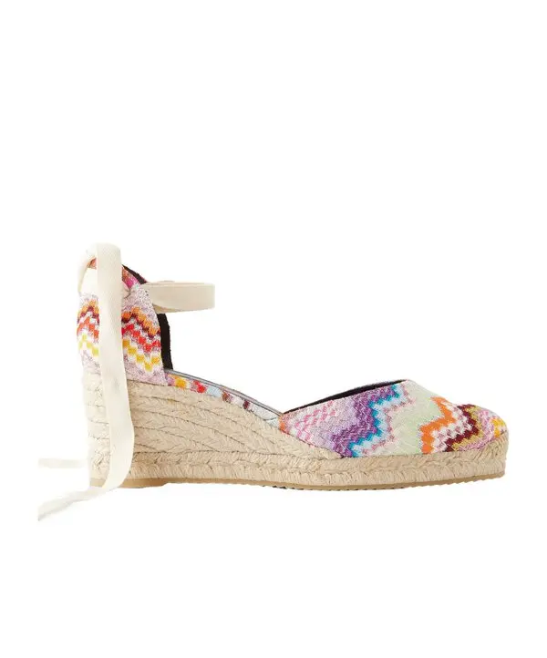 Missoni Eva 60 Striped Woven Wedge Sandals - No