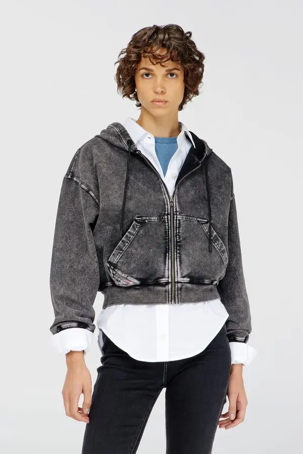 DIESEL® Hoodie With Denim Effect