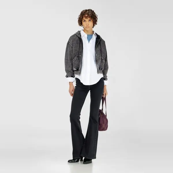 DIESEL® Hoodie With Denim Effect - Grey