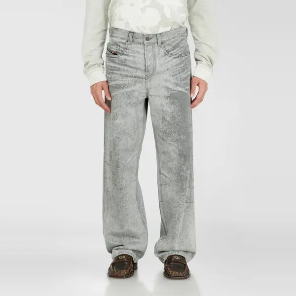 DIESEL® Relaxed Jeans Low Waist 2001 D-macro, Light Button Fly - Grey
