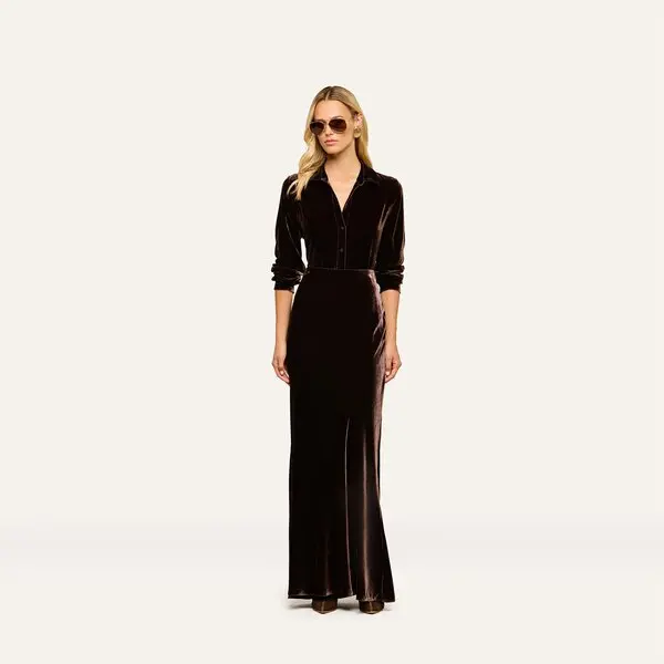 L'Agence Argo Velvet Blouse Top