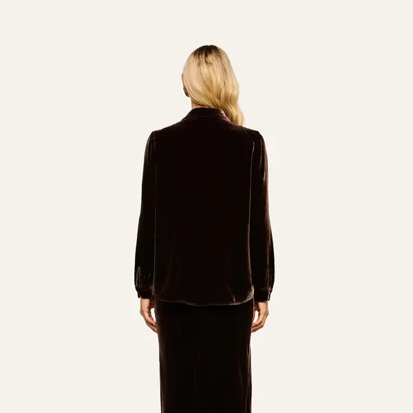 L'Agence Argo Velvet Blouse Top