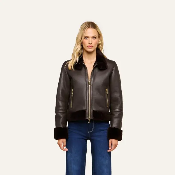 L'Agence Glacia Shearling Jacket