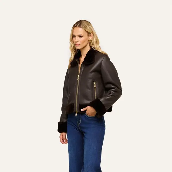 L'Agence Glacia Shearling Jacket