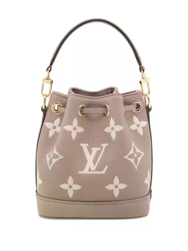 LOUIS VUITTON 2021-2026 Bicolor Monogram Empreinte Nano Noe Bucket Bag