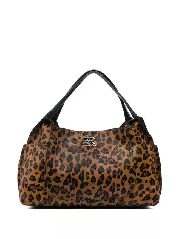 ERMANNO FIRENZE Leopard-print Leather Tote Bag
