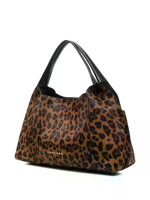 ERMANNO FIRENZE Leopard-print Leather Tote Bag