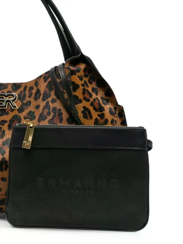 ERMANNO FIRENZE Leopard-print Leather Tote Bag