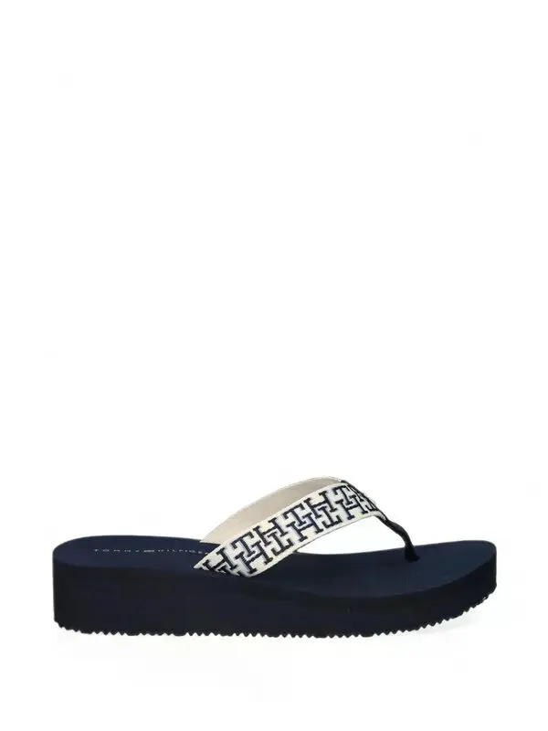 Tommy Hilfiger The Monogram-print Platform Flip-flops