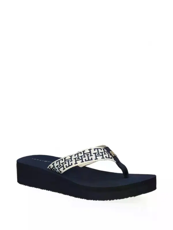 Tommy Hilfiger The Monogram-print Platform Flip-flops