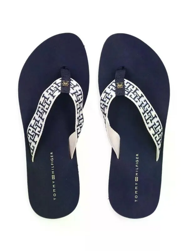 Tommy Hilfiger The Monogram-print Platform Flip-flops