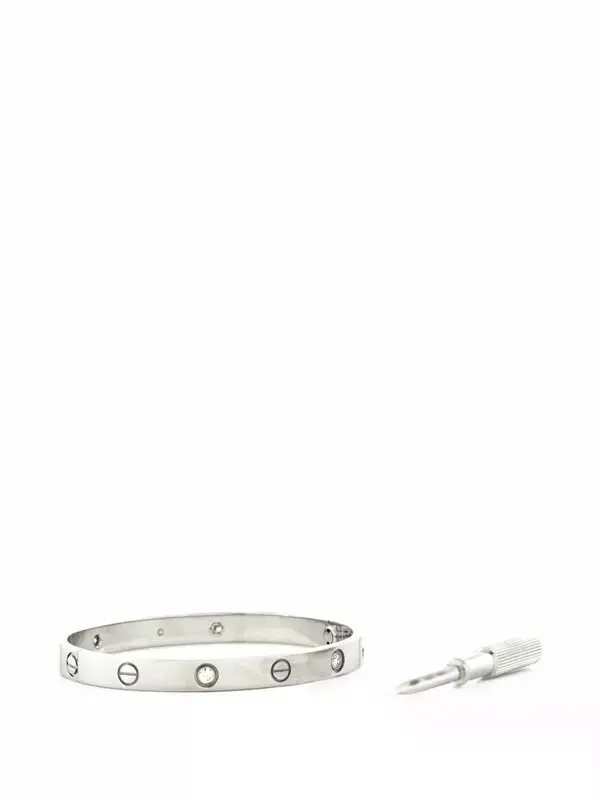 Cartier Love 4 Diamond 18k White Gold And Diamonds Bracelet