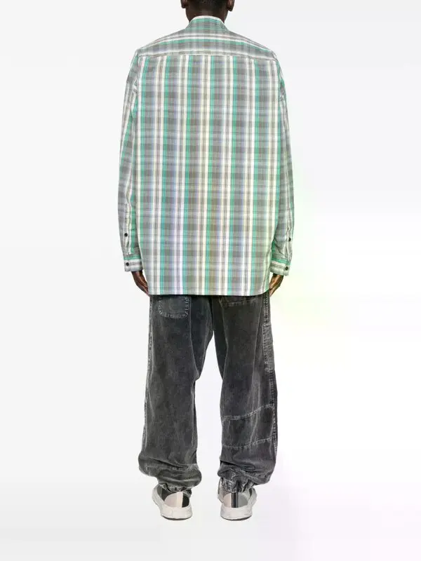Mihara Yasuhiro Check-pattern Logo-patch Shirt