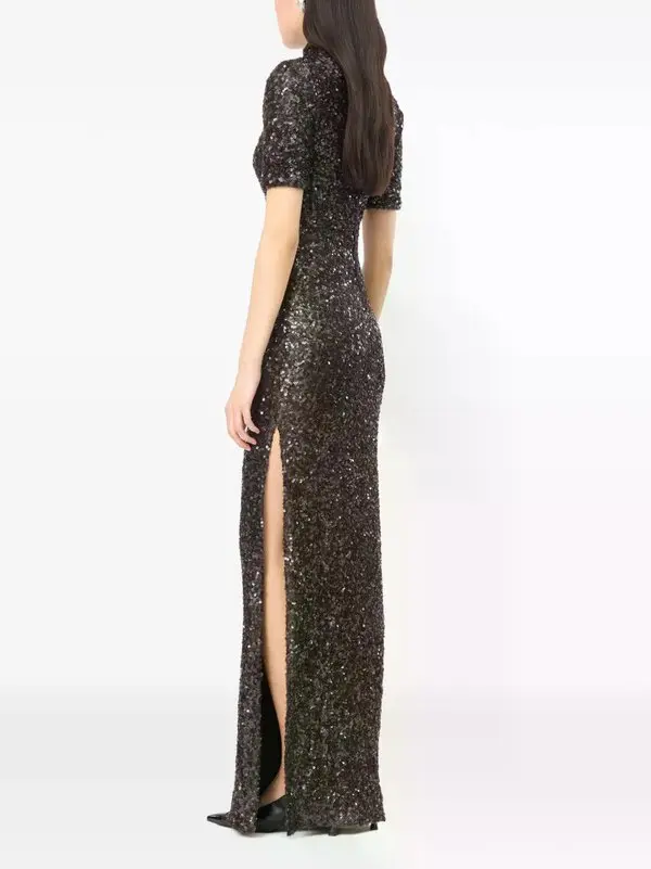ROTATE BY BIRGER CHRISTENSEN Sequin-embellished Side-slit Dress