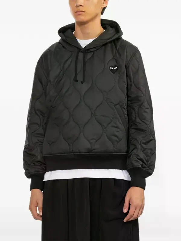 Play Comme Des Garcon Quilted Emblem Hoodie