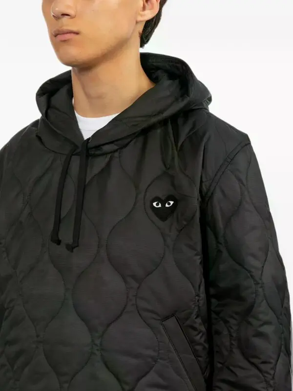 Play Comme Des Garcon Quilted Emblem Hoodie
