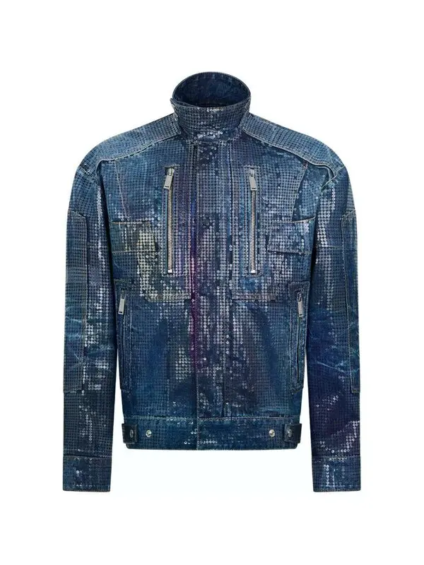 Dsquared2 Paillettes Frosted 80's Ski Bomber - Silver