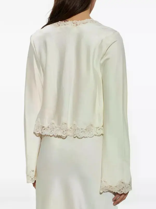 LoveShackFancy Fioretta Lace-trim Blouse - White