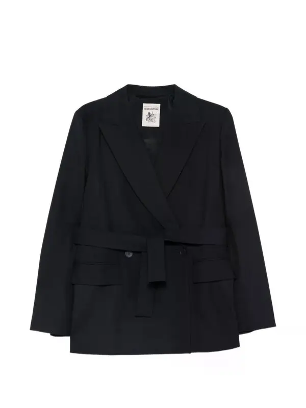 SEMICOUTURE Belted Double-breasted Blazer