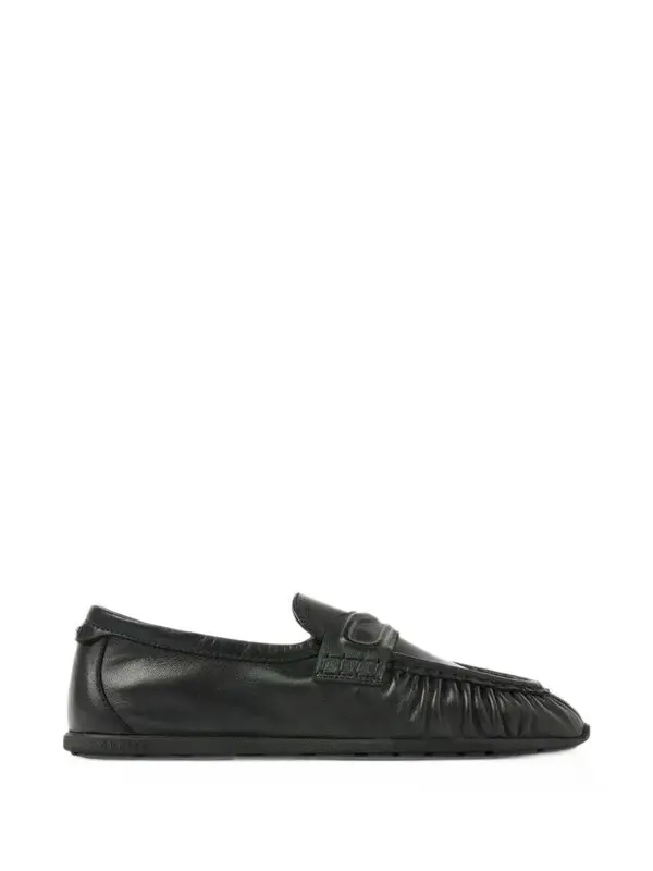 NUBIKK Riley Mio Ruched Loafers - Black