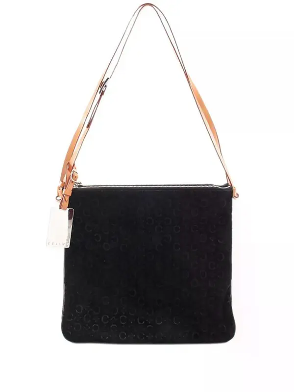 Celine 20th Century C Macadam Suede Shoulder Bag