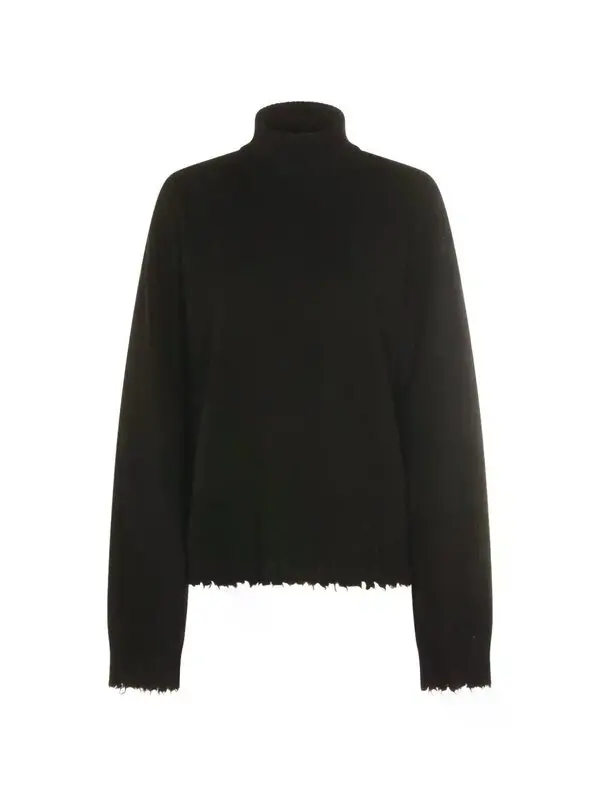 UMA WANG Roll-neck Frayed Sweater