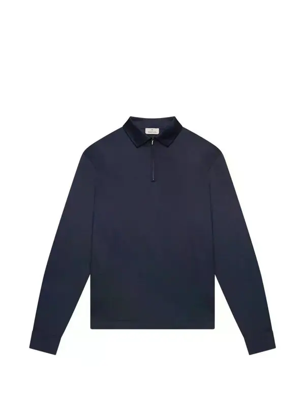 VALENZA Zip-neck Long-sleeve Polo Shirt