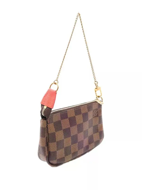 LOUIS VUITTON 2015 Damier Ebene Christmas Animation Evasion Mini Pochette Accessoires Handbag - Brown