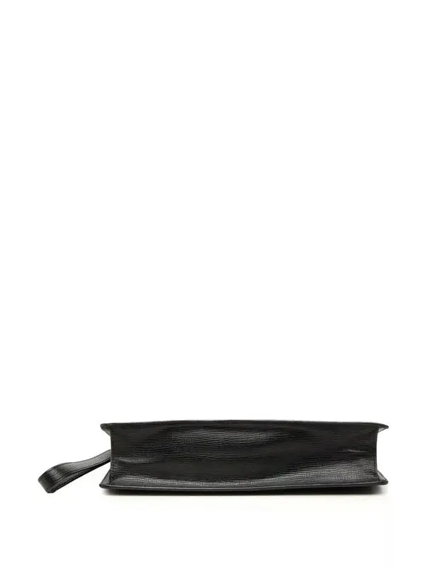 Loewe 2002-2026 Textured Leather Anagram Flap Clutch Bag