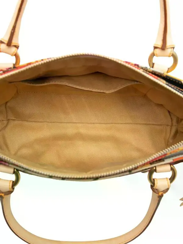 FERRAGAMO 2000-2026 Printed Satin And Leather Fiera Satchel