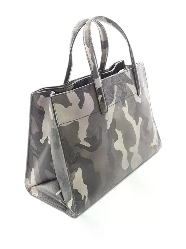 Prada 2013-2026 Saffiano Camouflage Soft Triple Pocket Tote Satchel